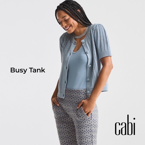 CAbi | Tops | Cabi 635 Busy Tank Cornflower Spring 223 Small Euc | Poshmark